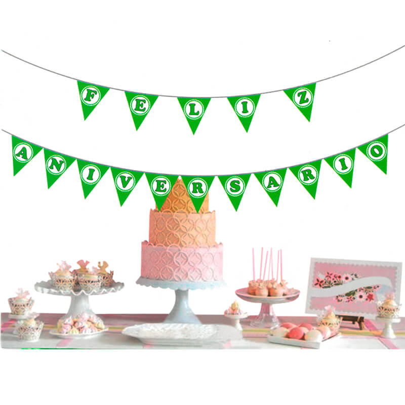 Banner Feliz Aniversário 3m Verde - Loja do Helder