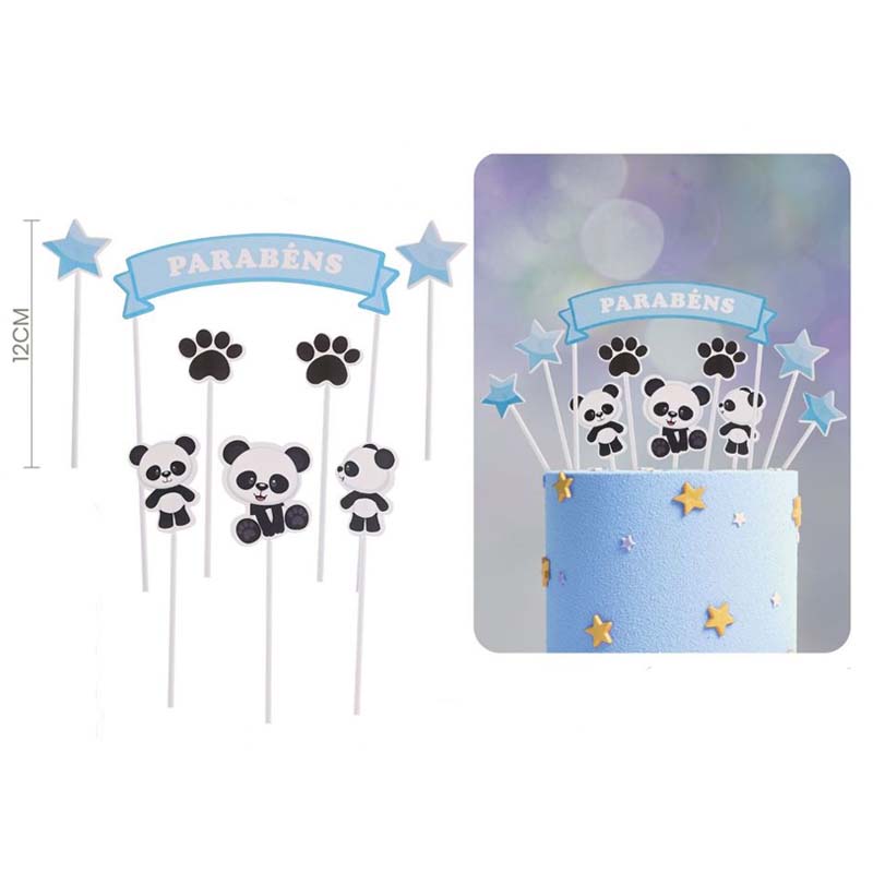 Topo Bolo Panda Azul - Loja do Helder